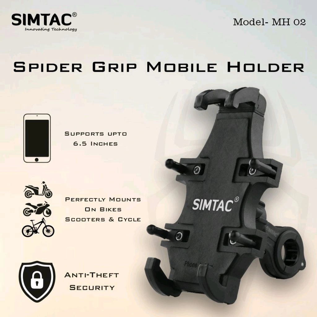Simtac Spider Grip Mobile Holder with Universal Fitment for Bike ...
