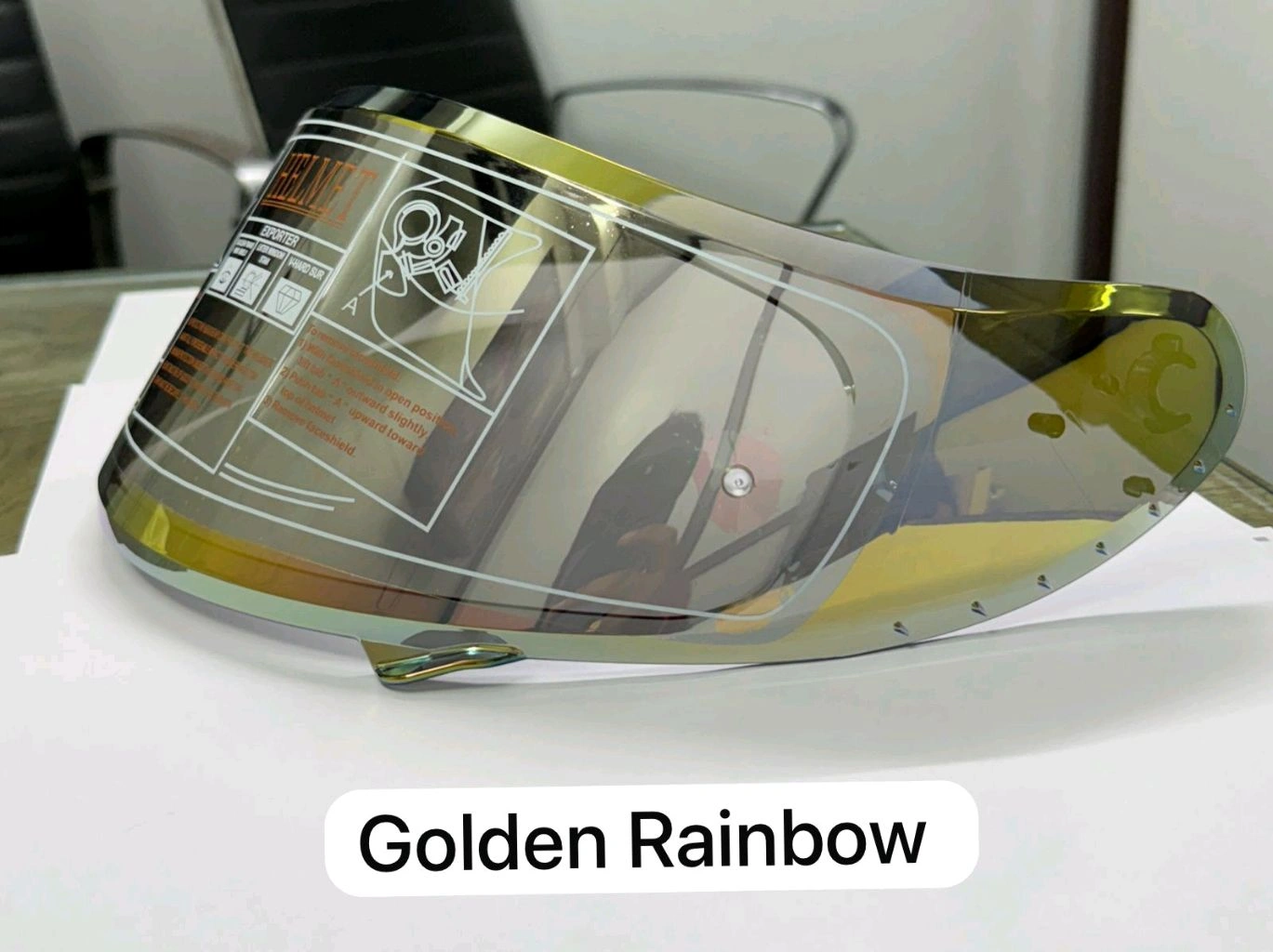 Apex Helmet Golden Rainbow Pin-Lock Ready Visor