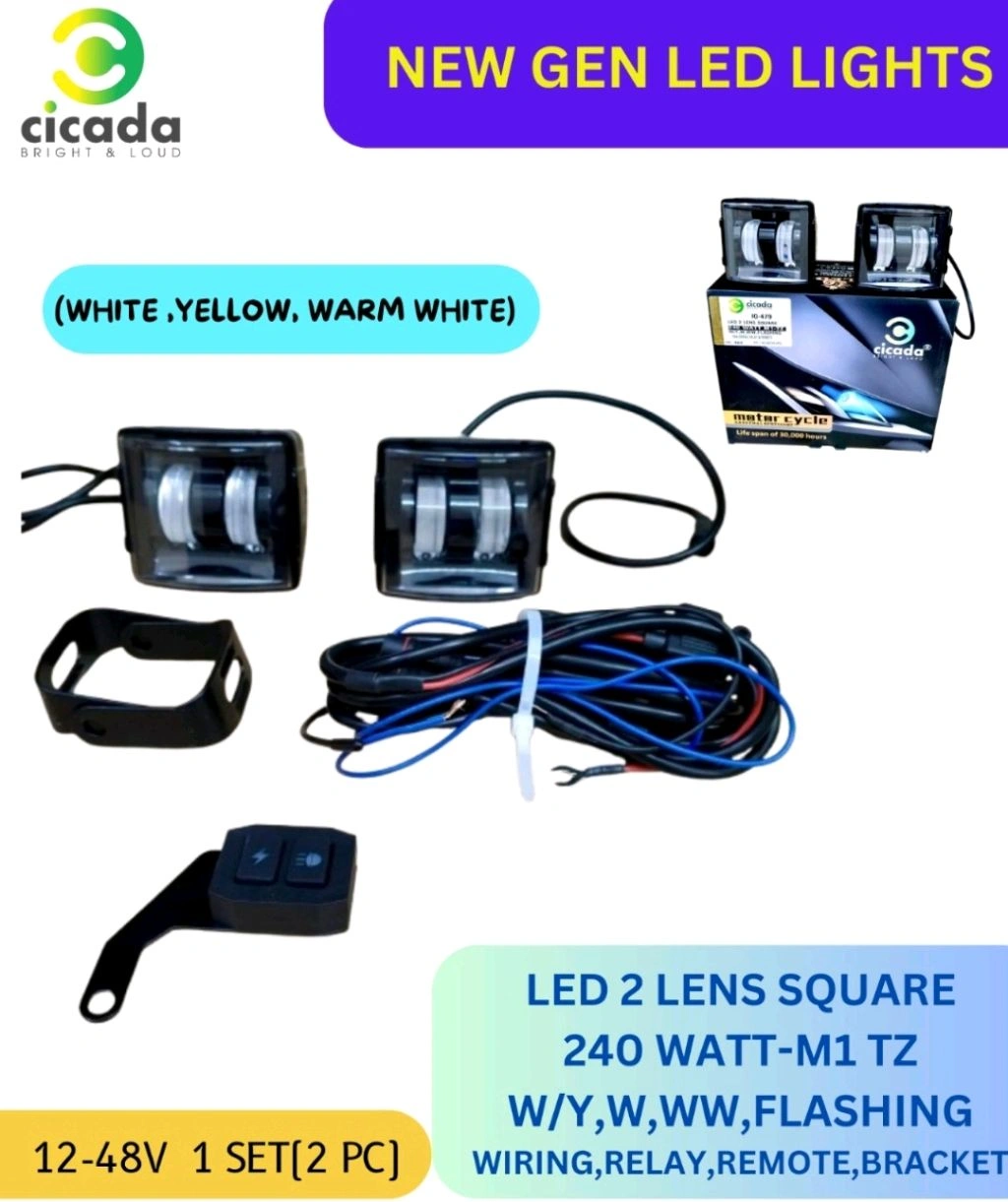 Cicada 2 LED Square Lens Fog Lights With Relay, Wiring Harness ...