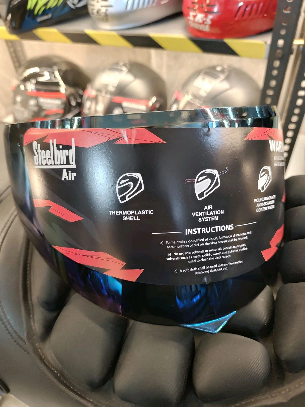 Steelbird SBA-20/ SBA-19 Chrome Blue Visor (Helmet Not Included)