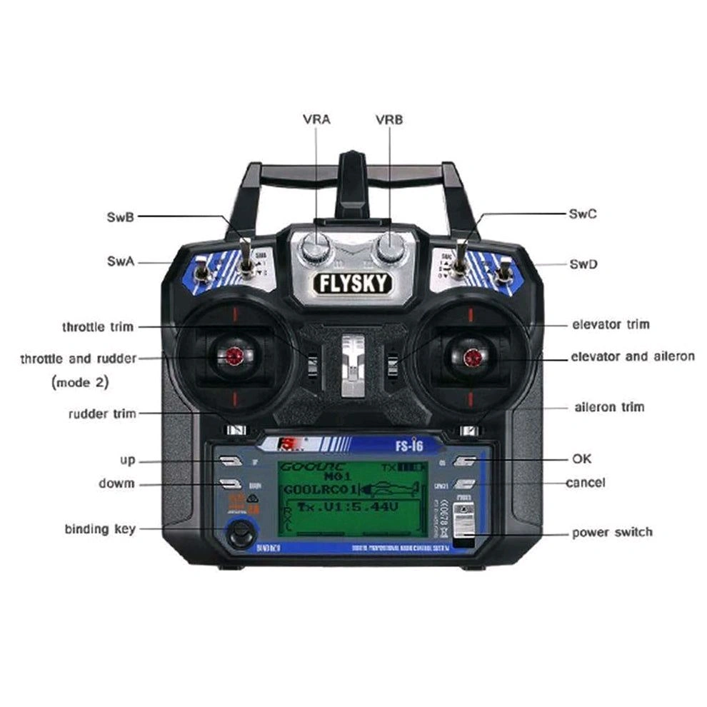 FlySky FS-i6 2.4GHz 6 Channel RC Transmitter C7 B3