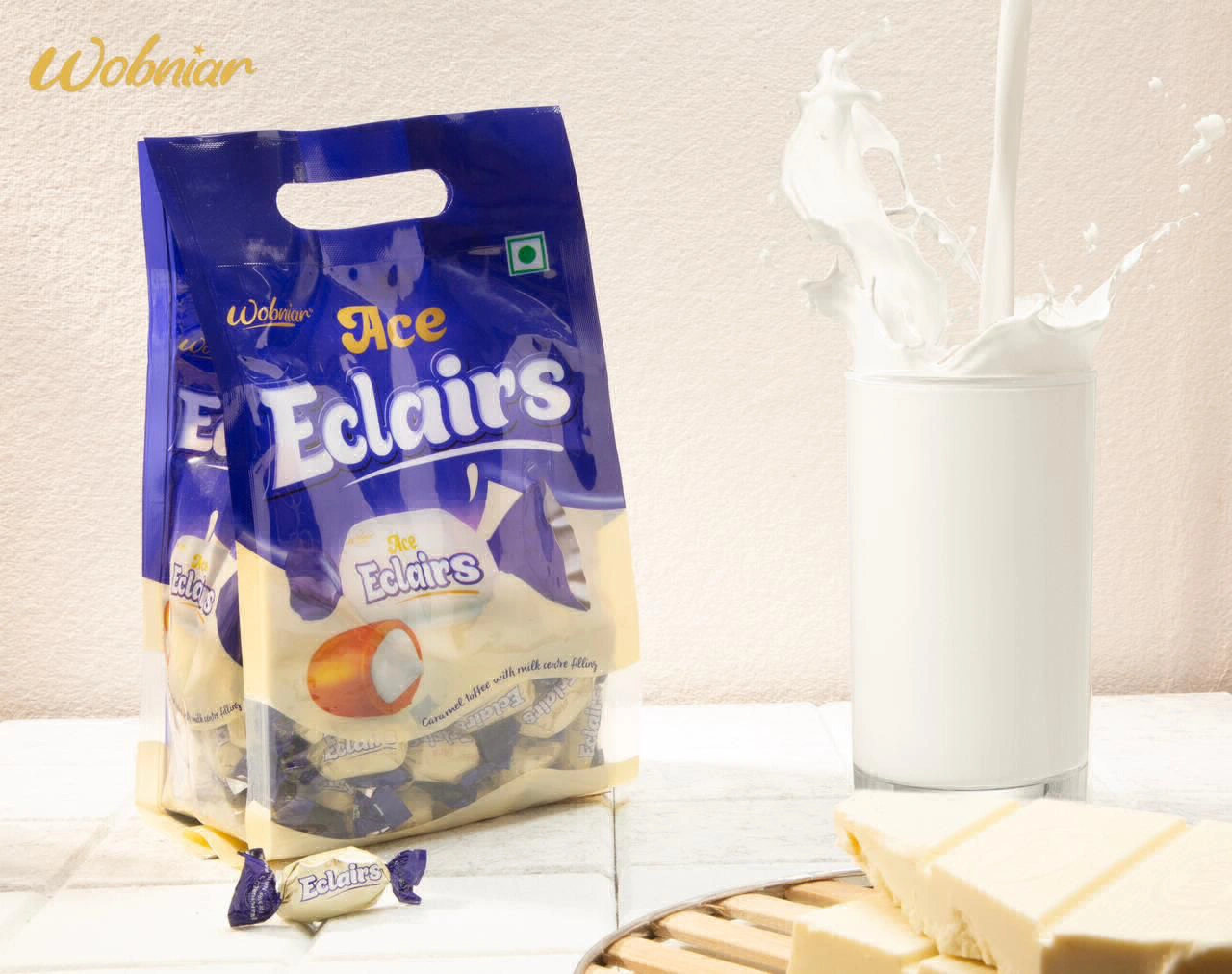Ace Milk Jumbo eclairs - 100 Pcs