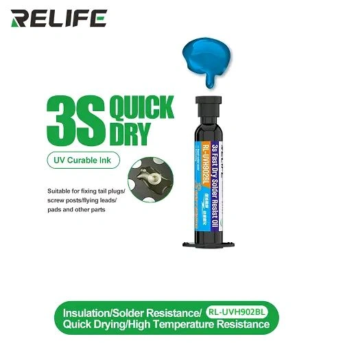 Relife RL-UVH902BL 3S Fast Dry Solder Resist Oil Blue