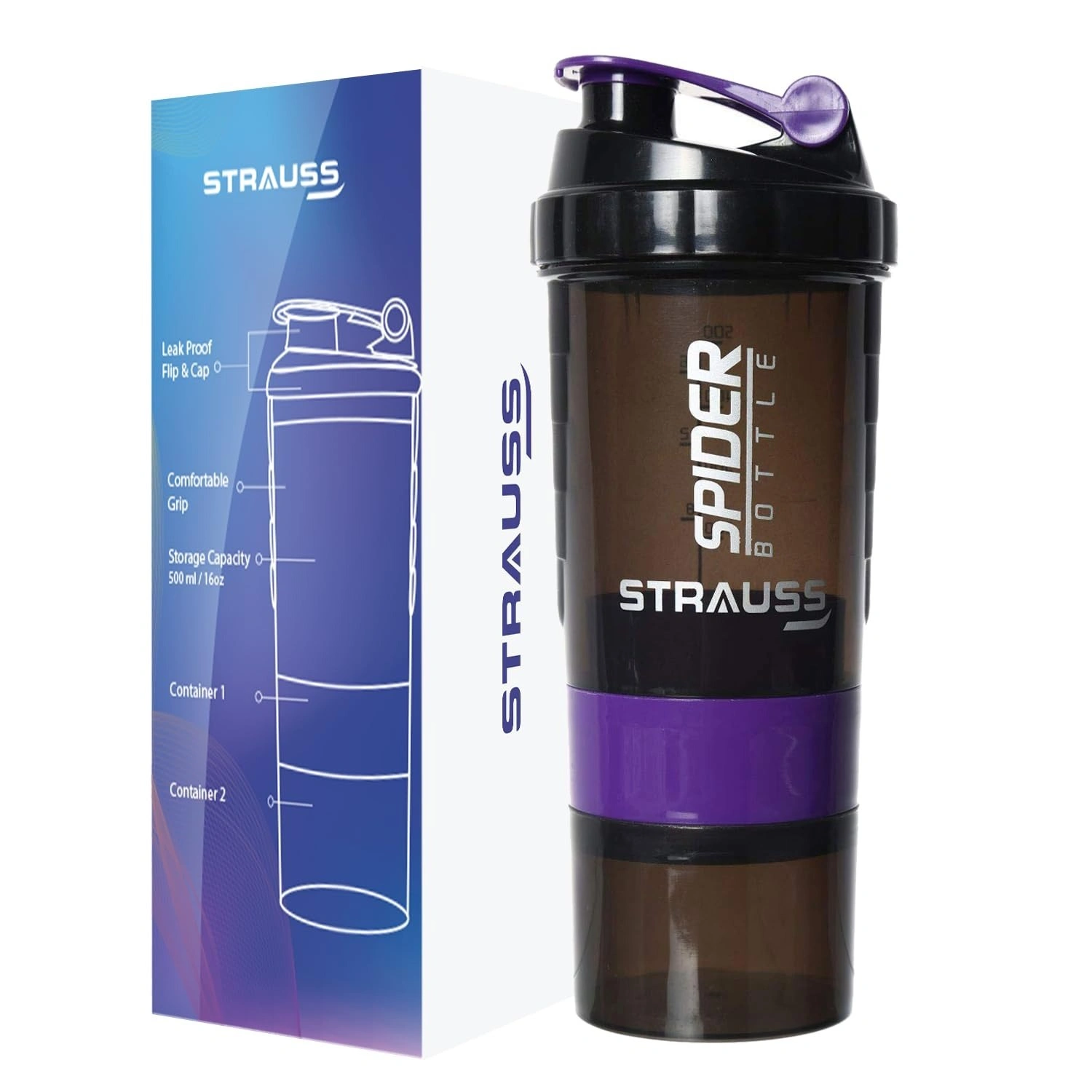 Gym Shaker Bottle | Shakers for Protein Shake with 2 Storage ...