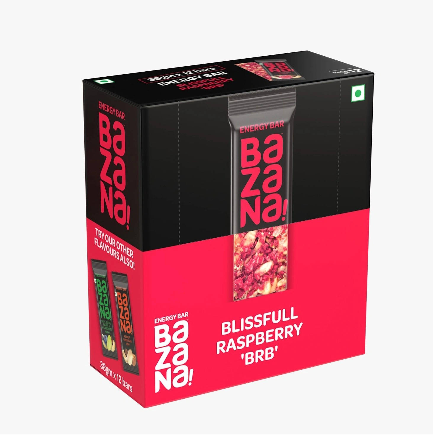 Bazana Blissful Raspberry Energy Bars (BRB) | Delicious Snack Bars (38g ...