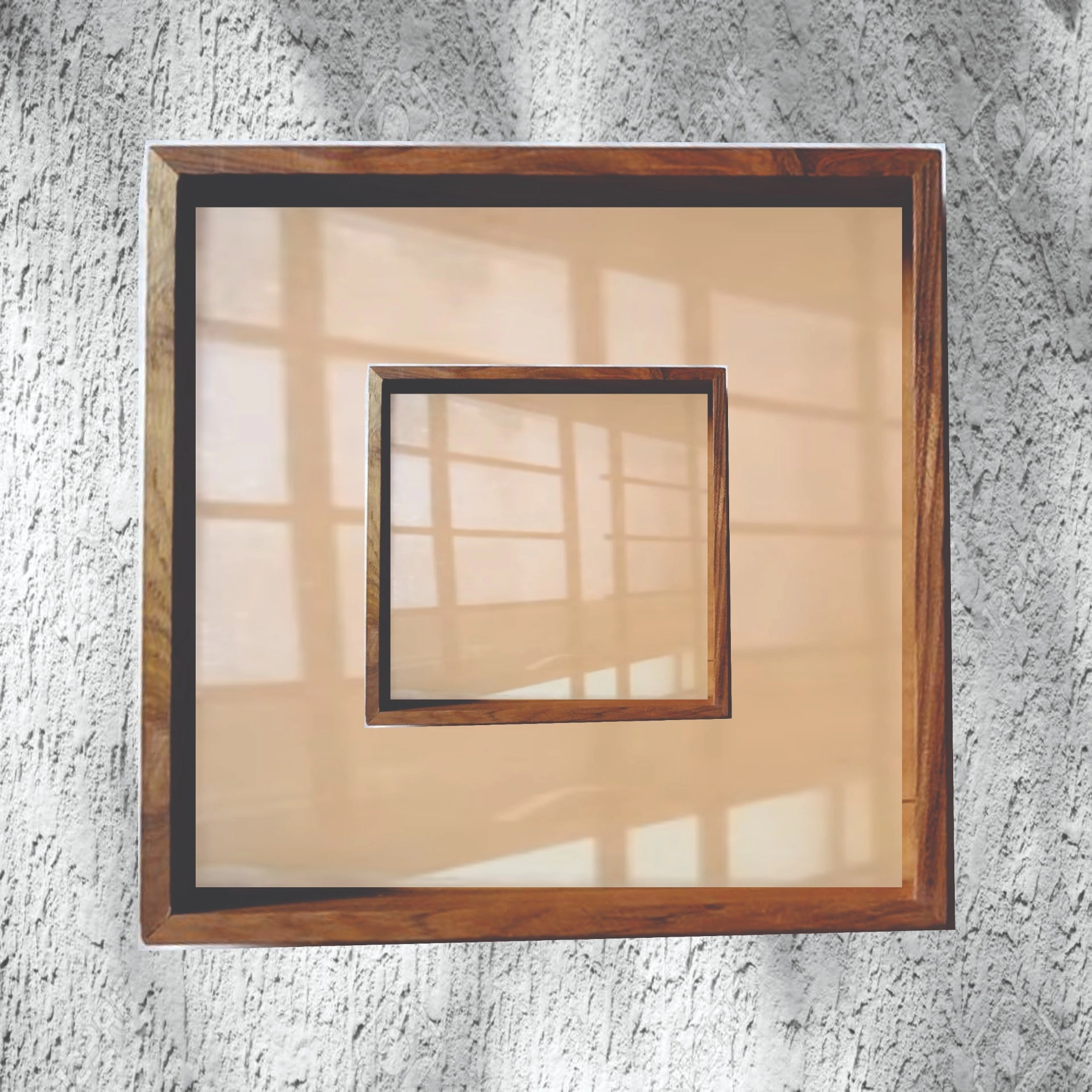 Teak wood Double Floating frame / Varmala preservation frame base Acrylic