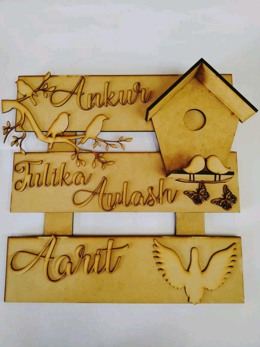 Bird Themed Name Board