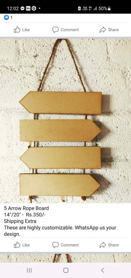 Rope 4 Plank Name Board With Rope