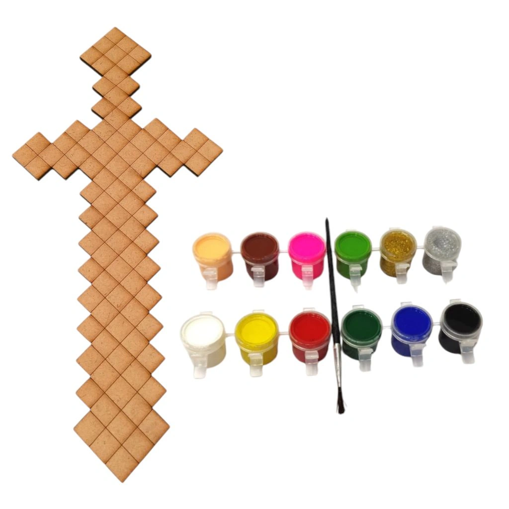 Minecraft Sword DIY Kit with tempera colours