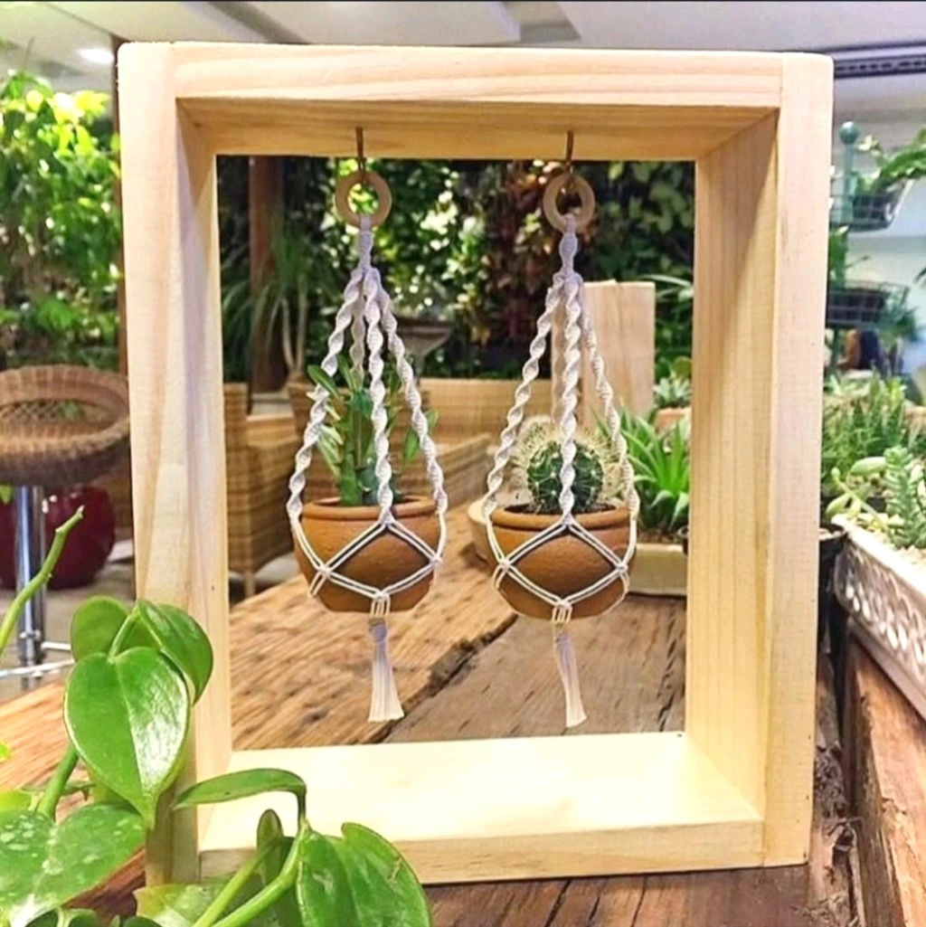 Pinewood Frame With Hook / Plant Hanger / Macrame