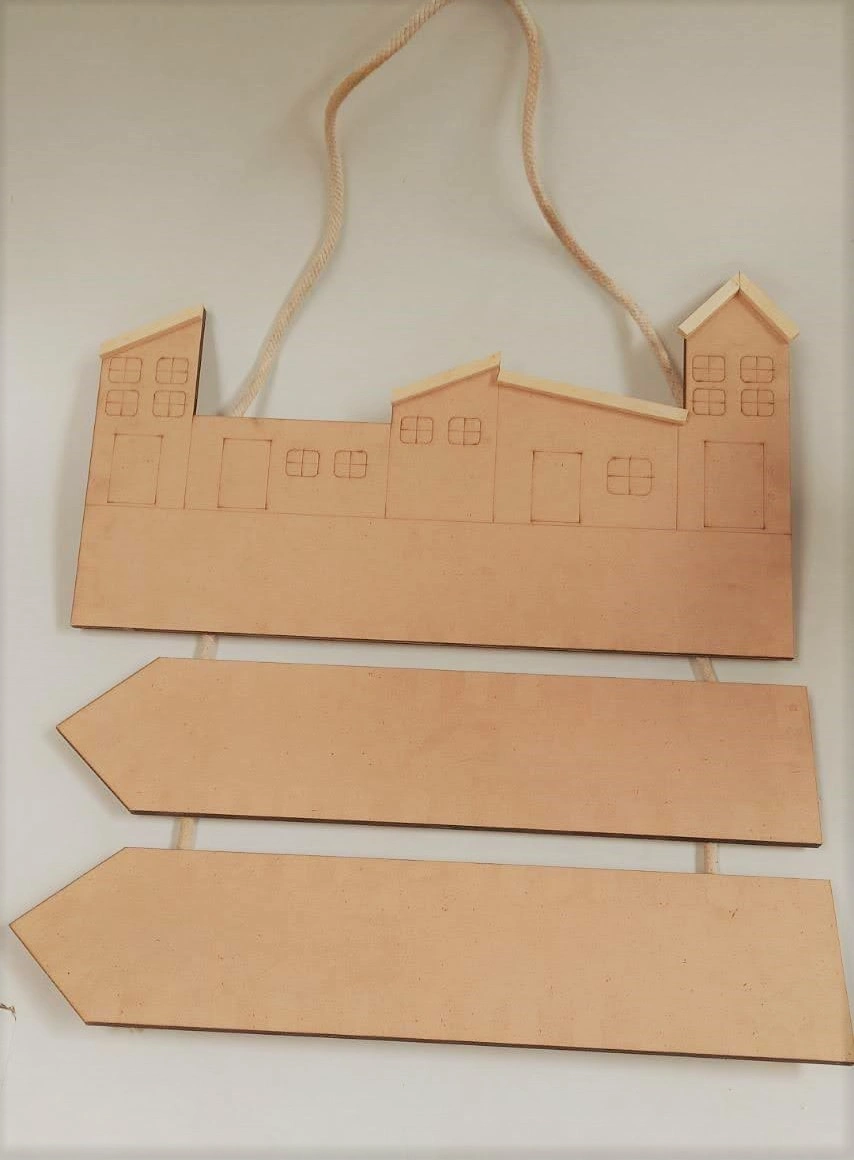 Mini houses Rope name plate with two arrow plank