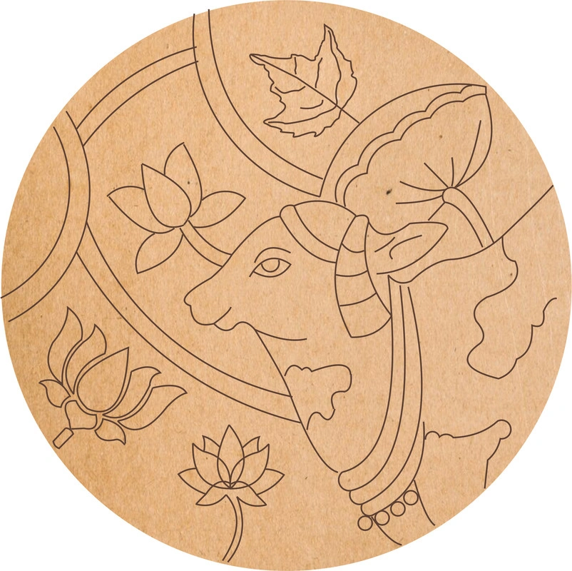 Pre-Marked pichwai cow lotus / lippan base
