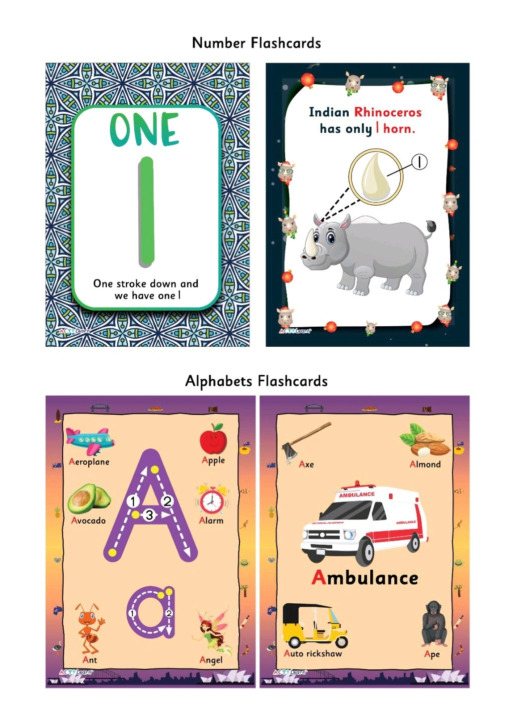 Number And Alphabet Flash Cards 1.5+ Years Kids Activity Learning
