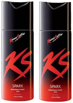 KS TWO SPARK Deodorant Spray - For Men (300 ml, Pack of 2)