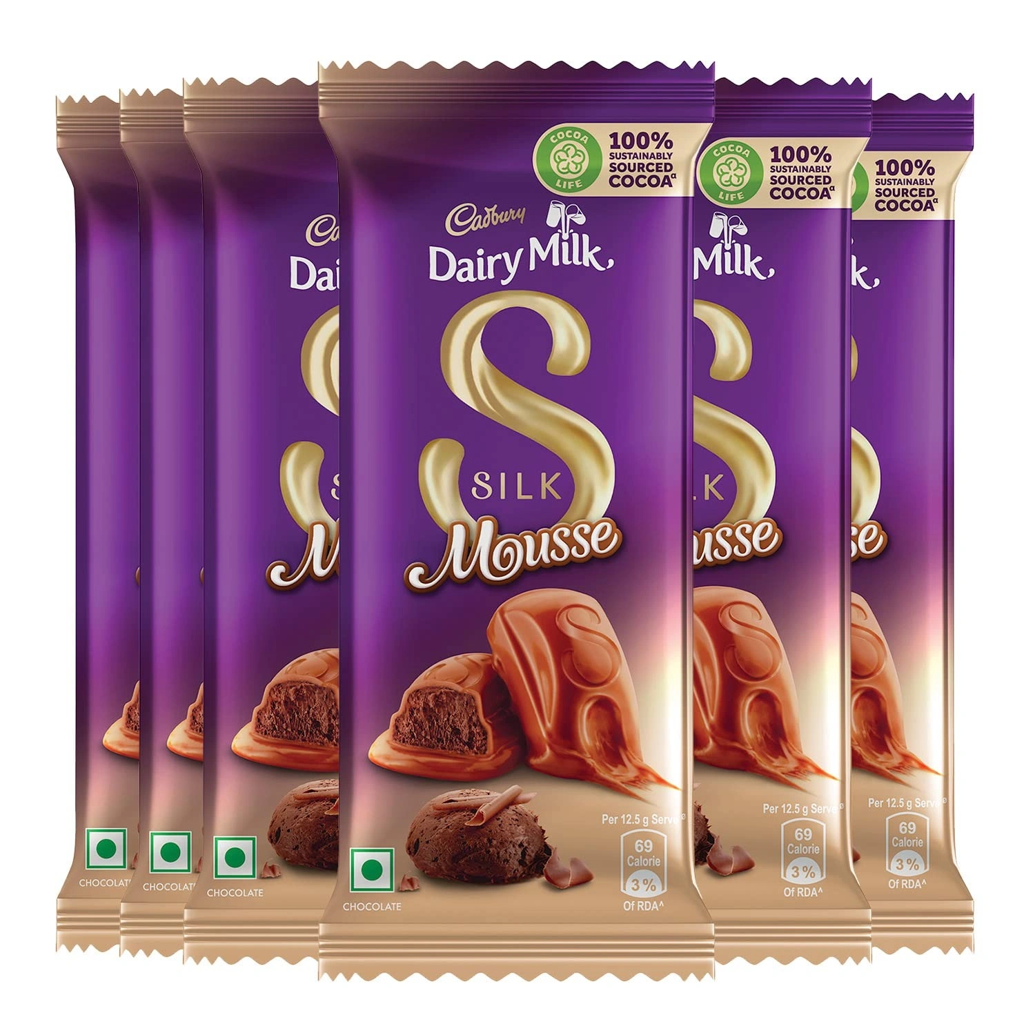 Cadbury Dairy Milk Silk Mousse Chocolate Bar, 50 g (Pack of 6)