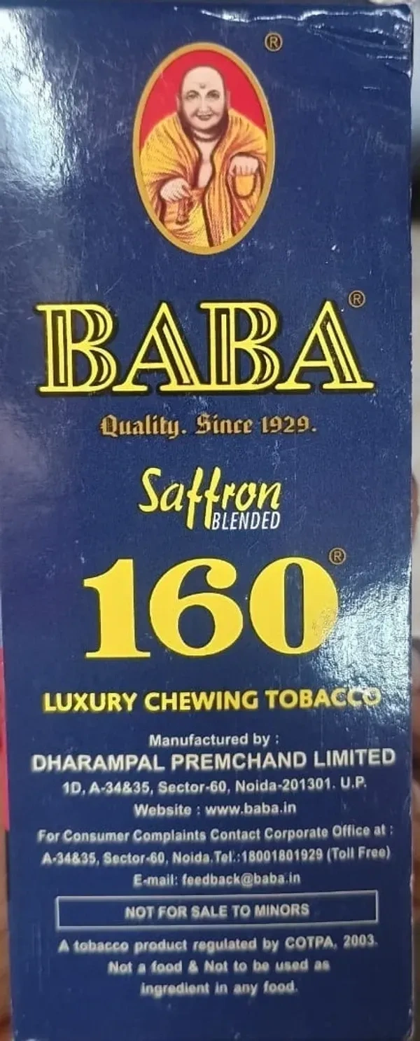 BABA Quality Since 1929, Saffron Blended, 160 Luxury Chewing Zarda Pack ...
