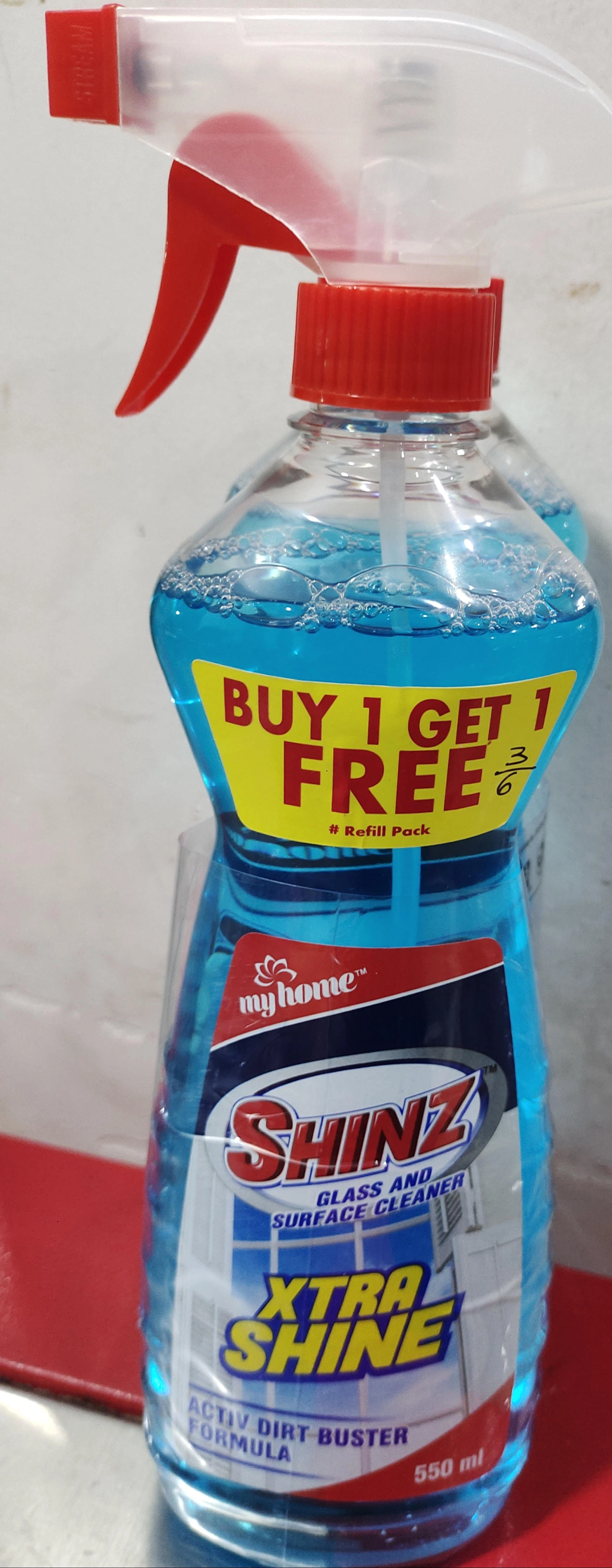 Shinz Xtra Shine Glass Cleaner 550ml Buy 1 Get 1 Free
