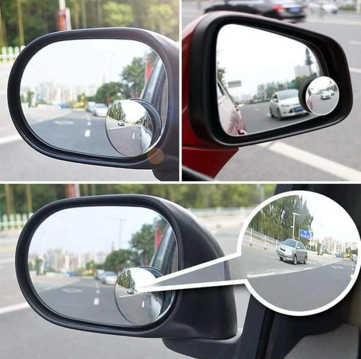 Blind Spot Mirror Round Wide Angle Adjustable 360° Rotate Convex Rear ...