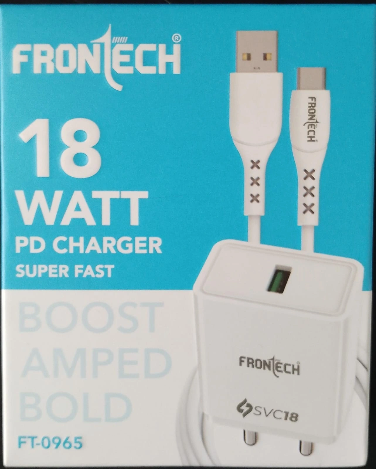 FRONTECH FT0965- MOBILE 18W QC CHARGER W CABLE USB A TO TYPE C
