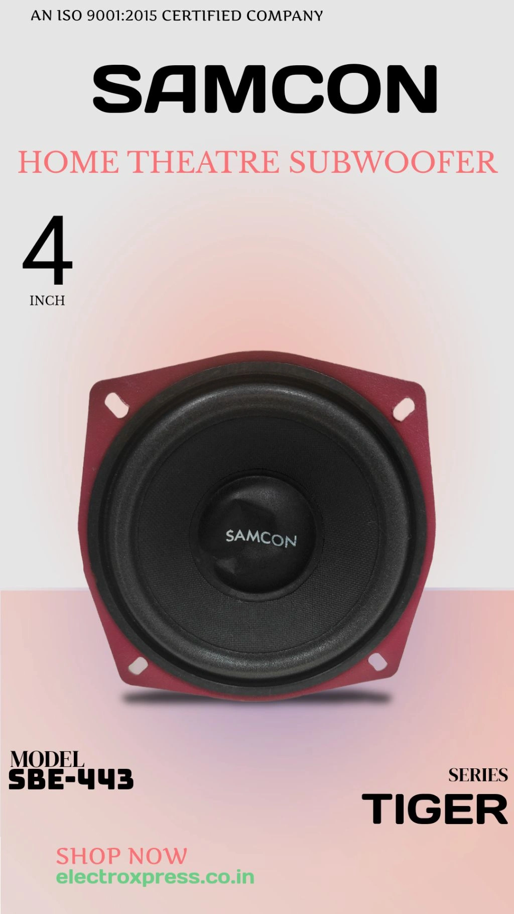 SAMCON HOME THEATRE SUBWOOFER 4 INCH MODEL SBE-443