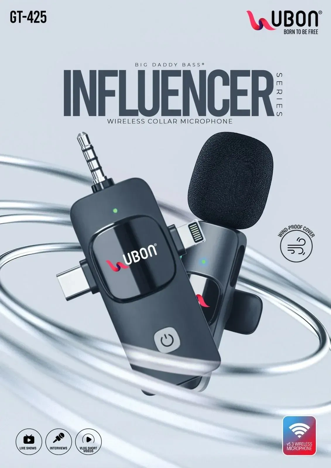 UBON GT-425 Influencer Wireless Collar Microphone