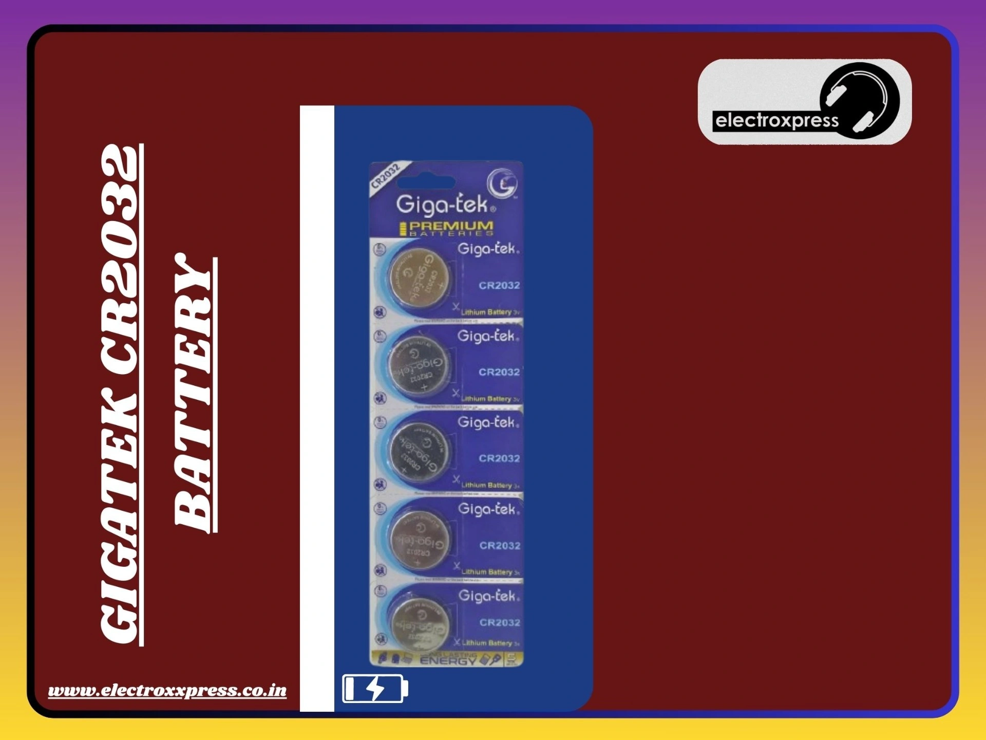 GIGATEK CR2032 BATTERY PACK OF 5