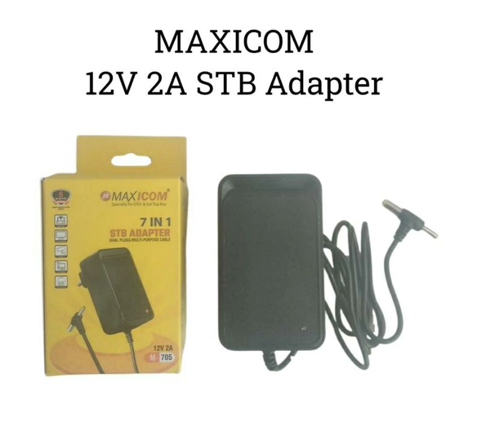 MAXICOM 12V 2A 7 IN 1 STB Adapter M-705 Pack of 10