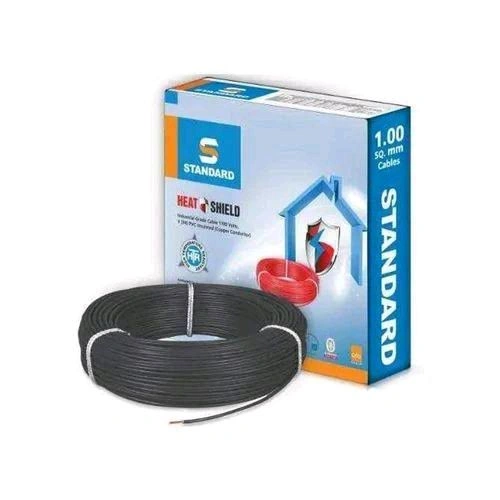 1.Sq.mm 1 MTR Single core FR PVC Insulated Cable (Black) 90M