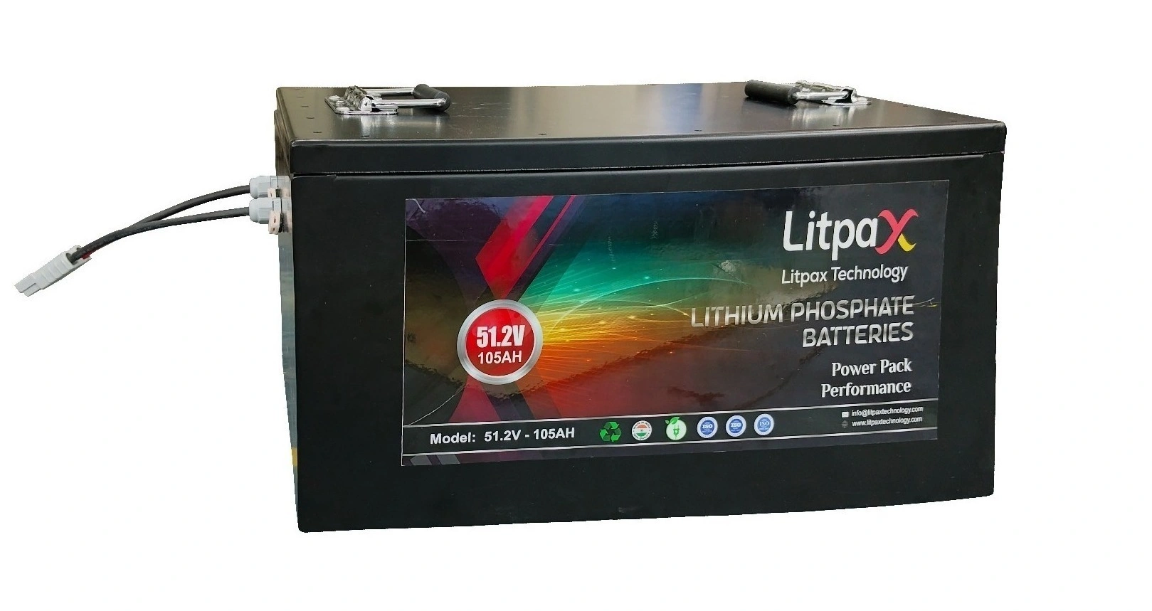 Litpax 51.2V 100Ah Lithium Phosphate Battery with Smart BMS App Control ...