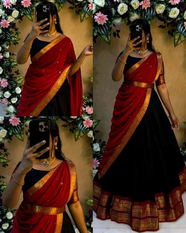 Trendy Original traditional kanchi cotton Chettinadu dawani with neat ...
