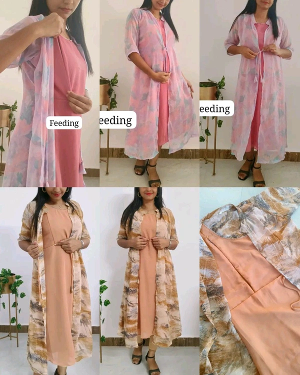 This stylish and functional Feeding dress for women with two side ...
