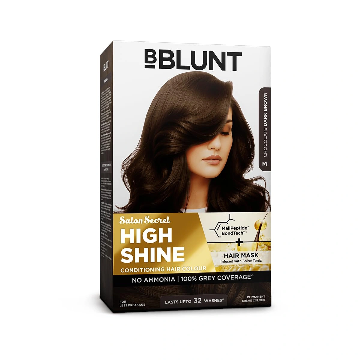 BBLUNT Salon Secret High Shine Hair Colour | Chocolate Dark Brown 3, No ...