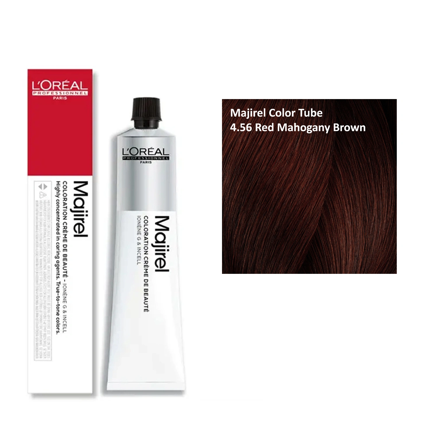 Loreal Majirel Color Tube 4.56 Red Mahogany Brown Glowus
