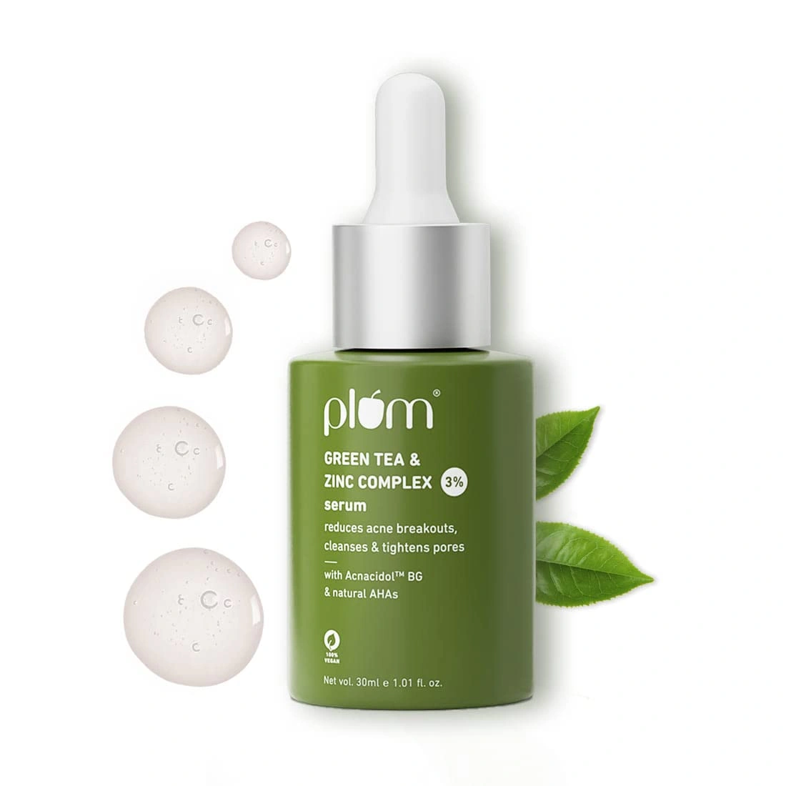 Plum Green Tea & Zinc Complex 3% Serum 30ml with Acnacidol BG & Natural ...