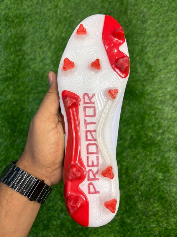 Predator White Red FG Without Lace