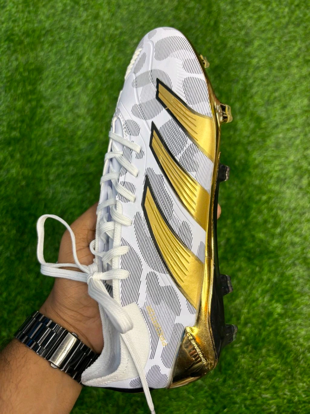 Predator Grey And Gold Colour FG With Lace