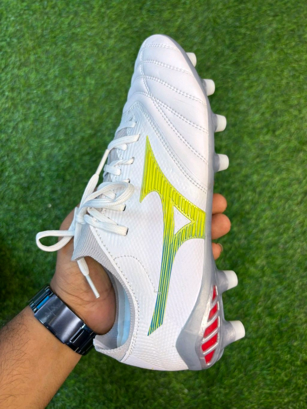 Mizuno Neo 3 White And Silver FG With Lace