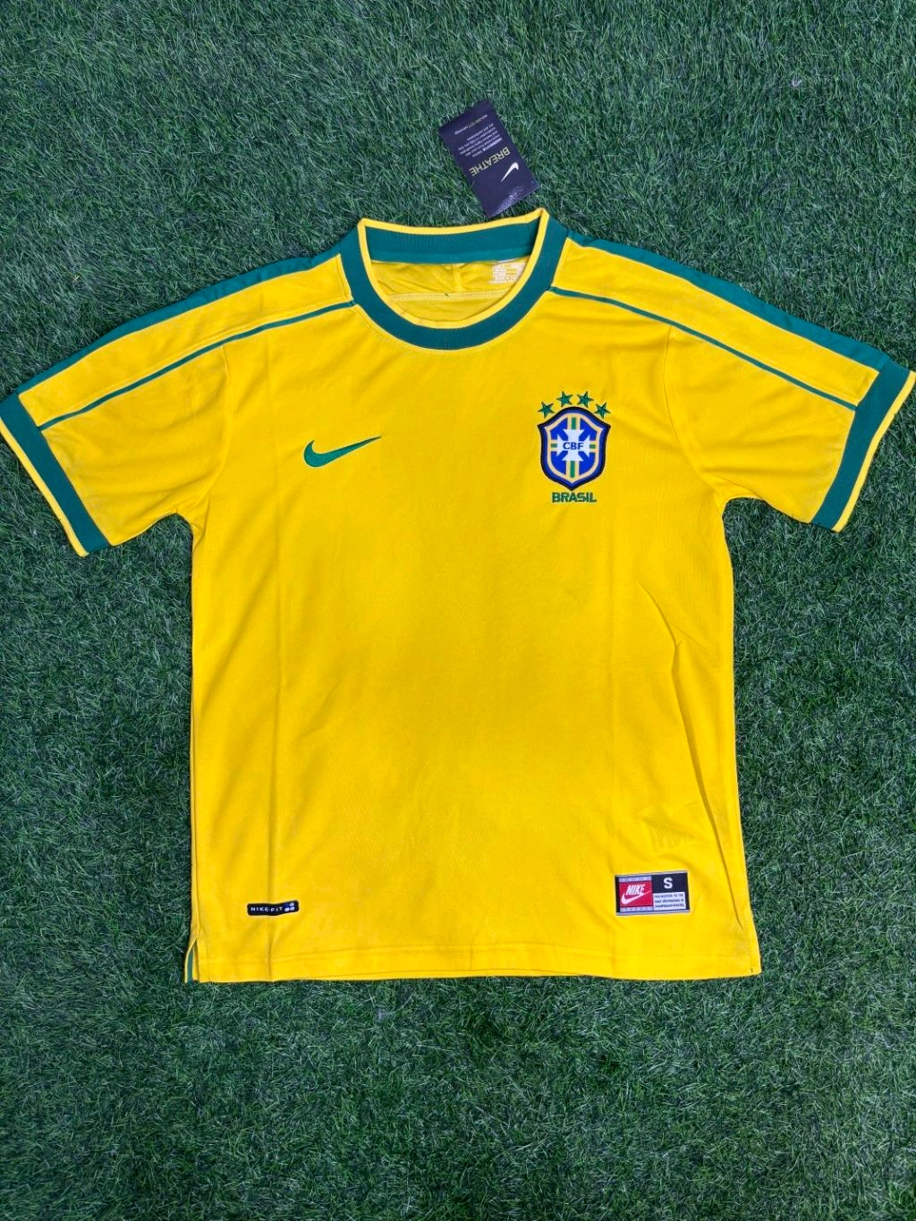 Retro Brazil 1998 World Cup Jersey Half Sleeve