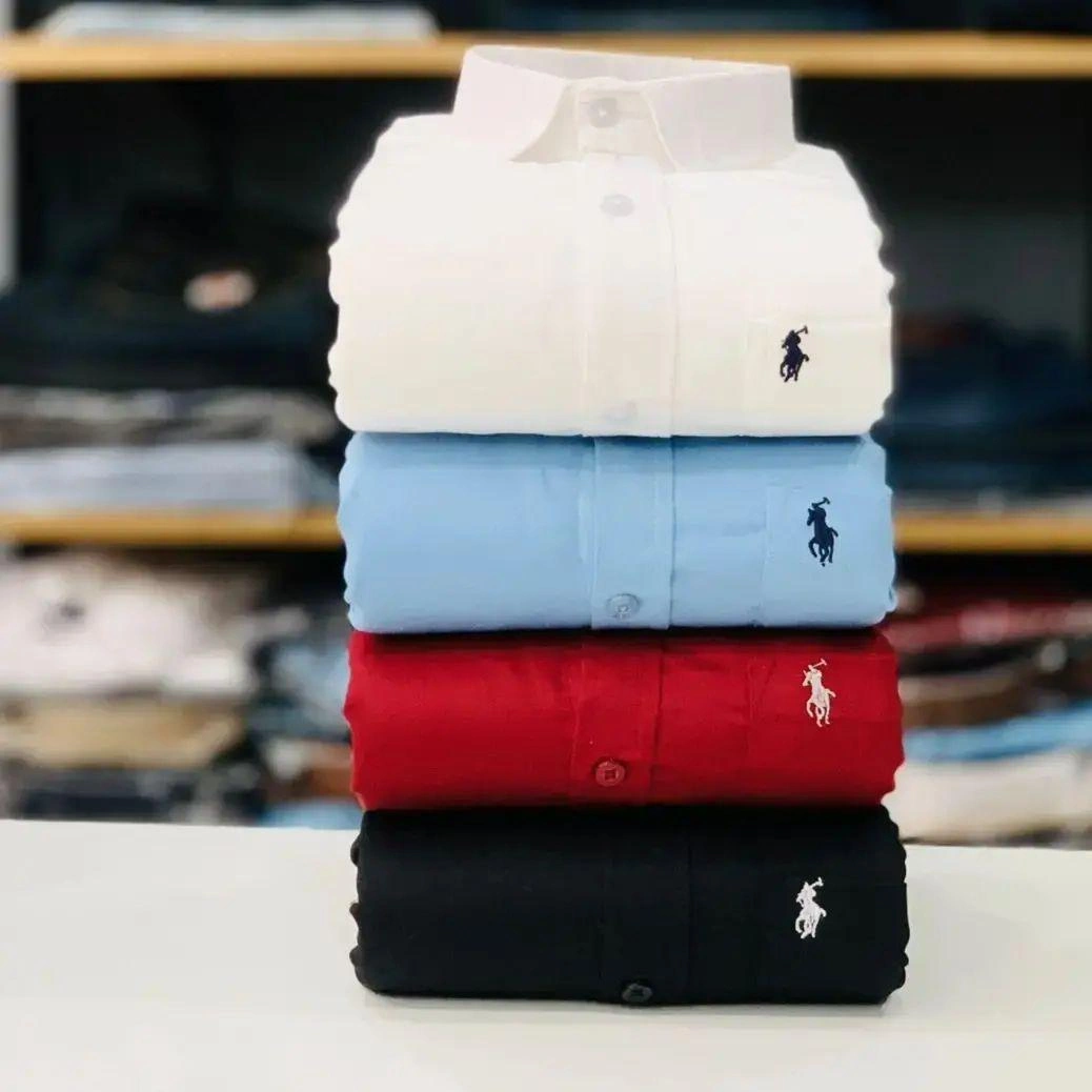 R_L Polo Men's Plain Shirt Combo - Pack of 4 | Premium Cotton | Casual ...