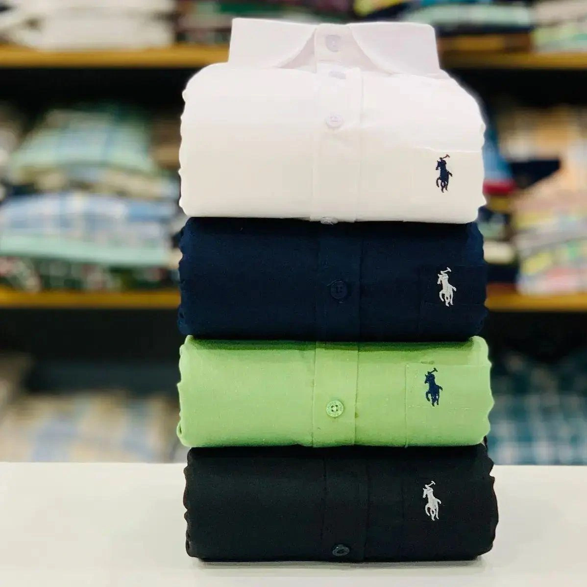 R_L Polo Men's Plain Shirt Combo - Pack of 4 | Premium Cotton | Casual ...