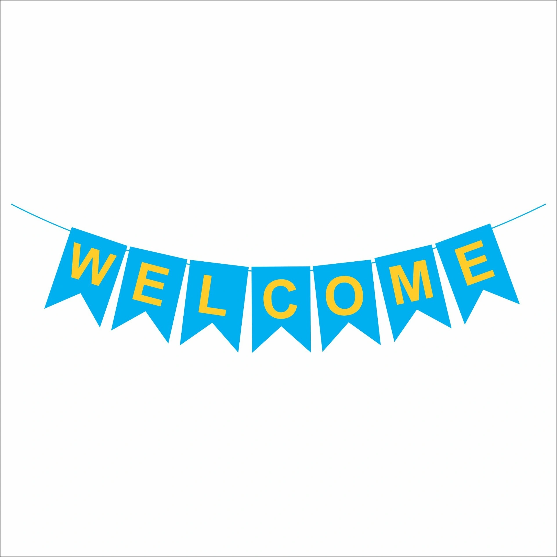 Blue Welcome Banner – Wholesale Party Flag Bunting