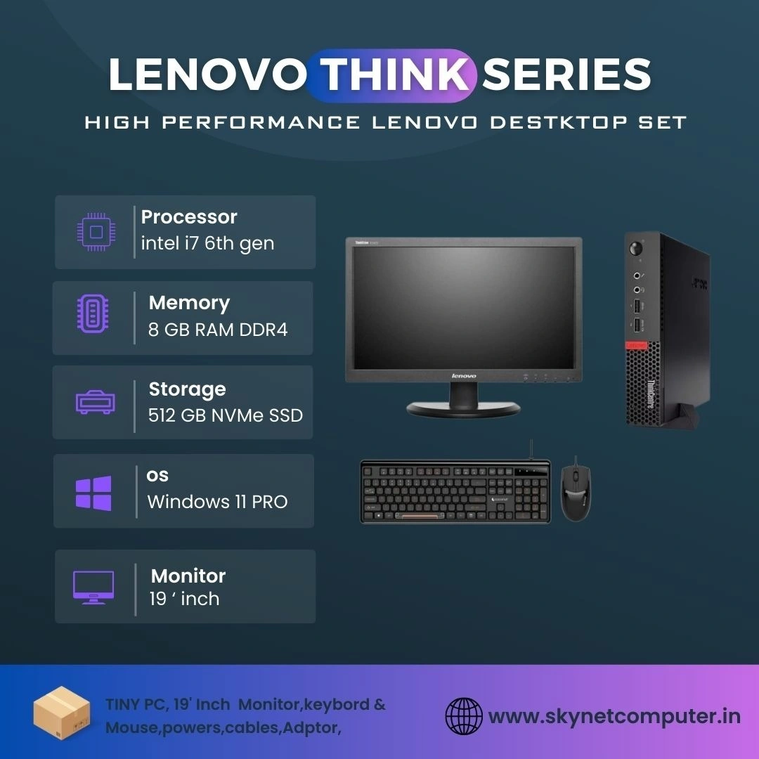 (Refurbished) Lenovo Full Desktop Set – Tiny Workstation Intel i7-6100T ...
