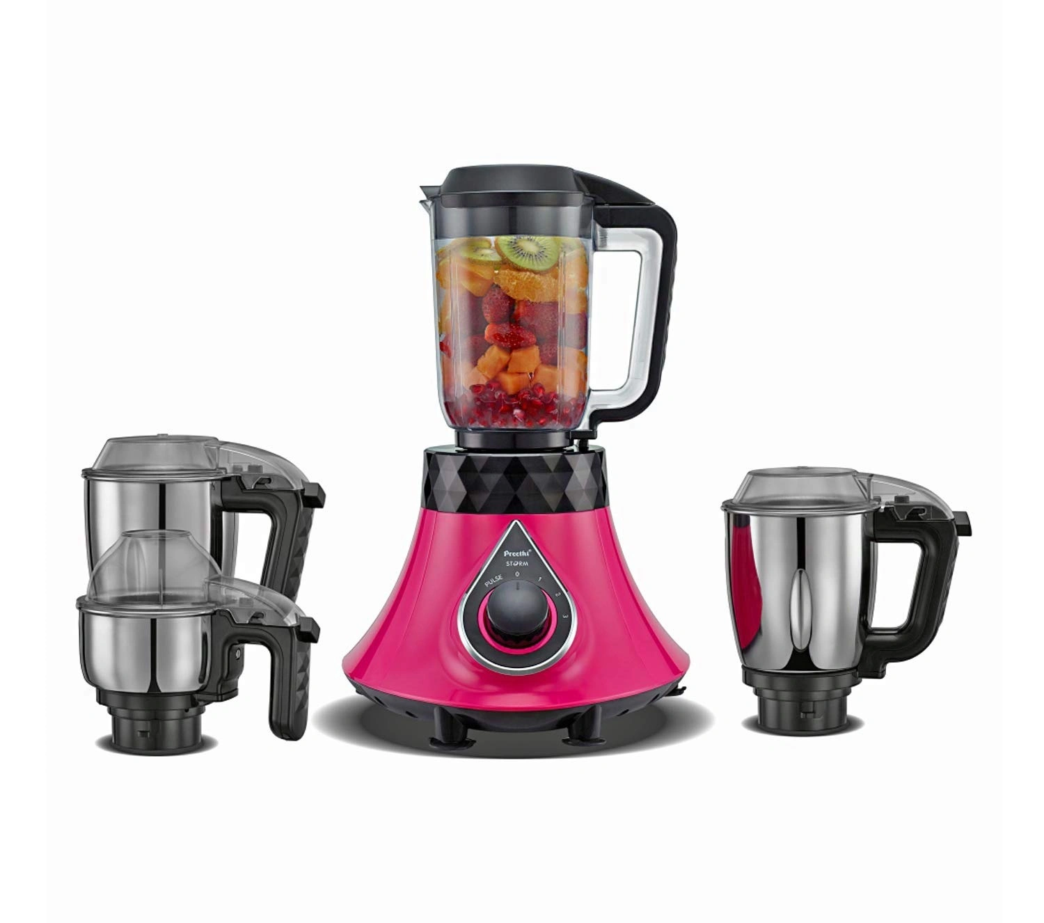 Preethi Storm 750-Watt Mixer Grinder with 4 Jars (Pink) MG-237