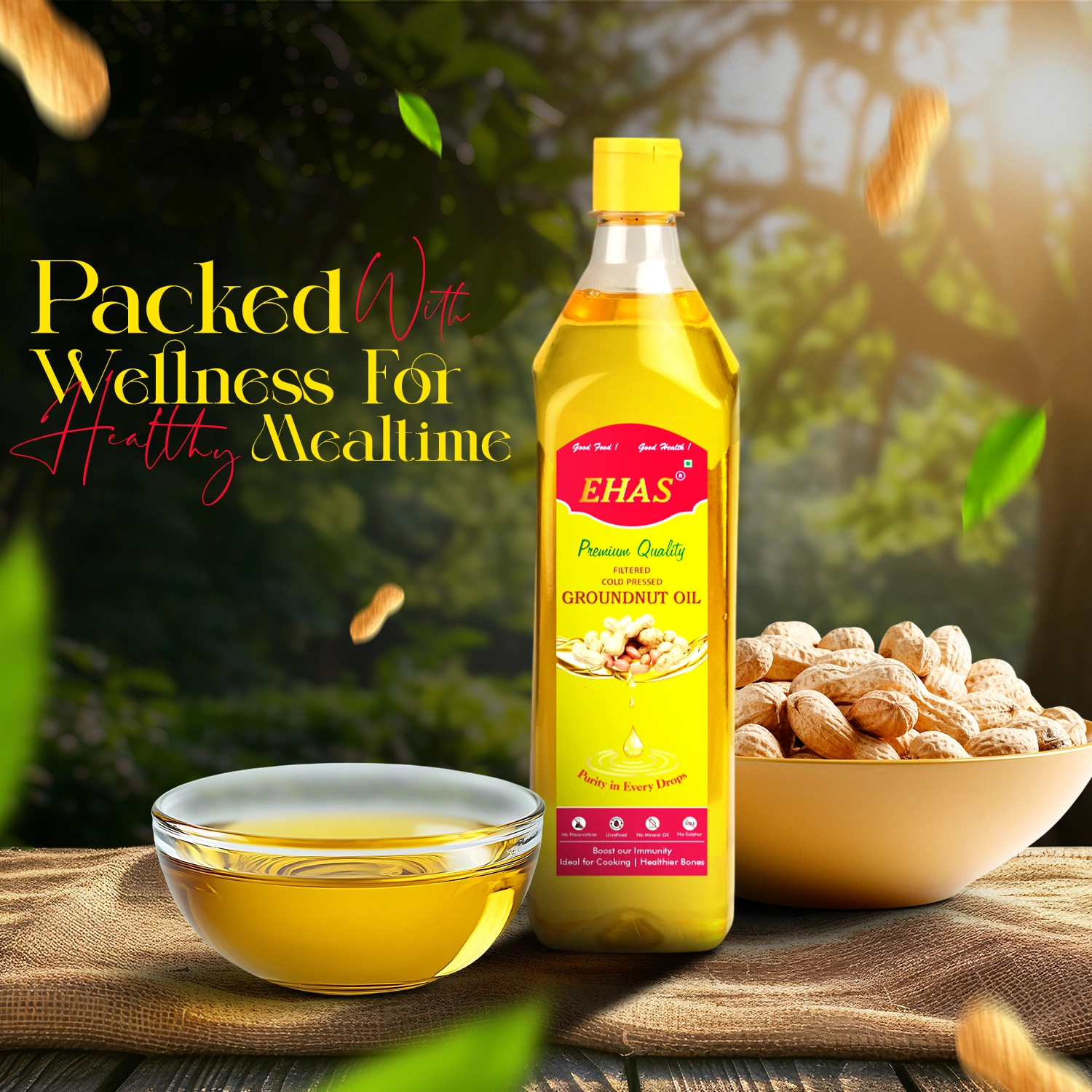 EHAS Cold-Pressed Groundnut Oil – 100% Pure, Unrefined & Chemical-Free ...