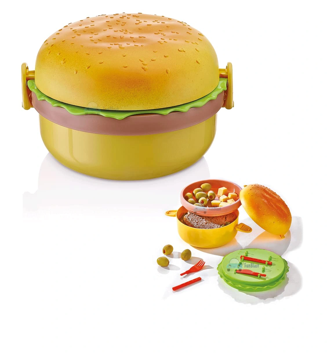 Burger Shape Lunch Box for Kids - Lunch Box for Kids, Tiffin Box, Lunch ...