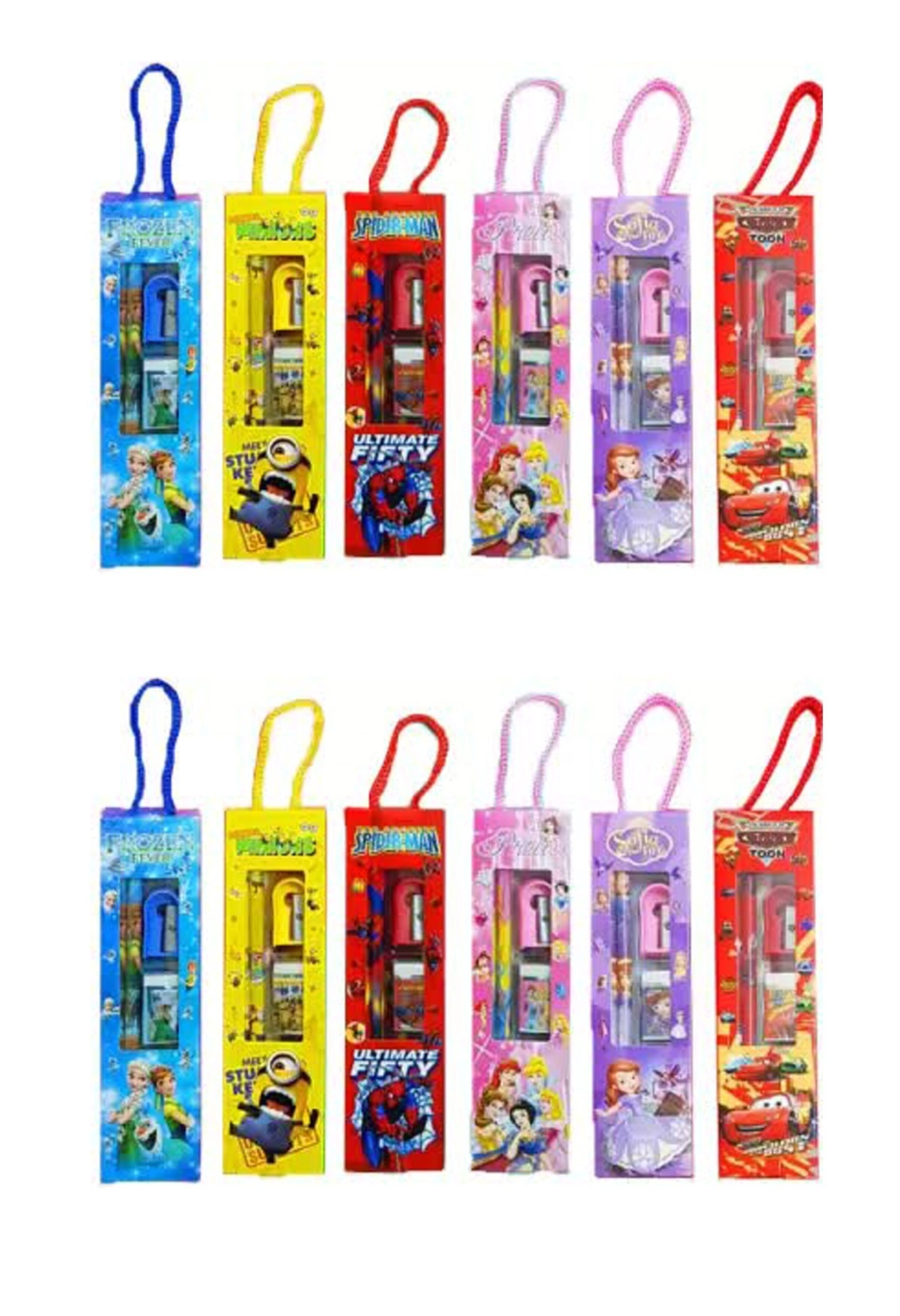 Stationary return gift sets Pencil Scale Eraser set 12 pc set