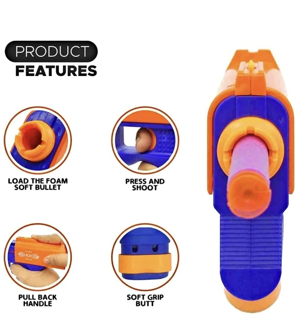 Mini Soft Blaster Manual Soft Bullet Gun with 3 Bullets