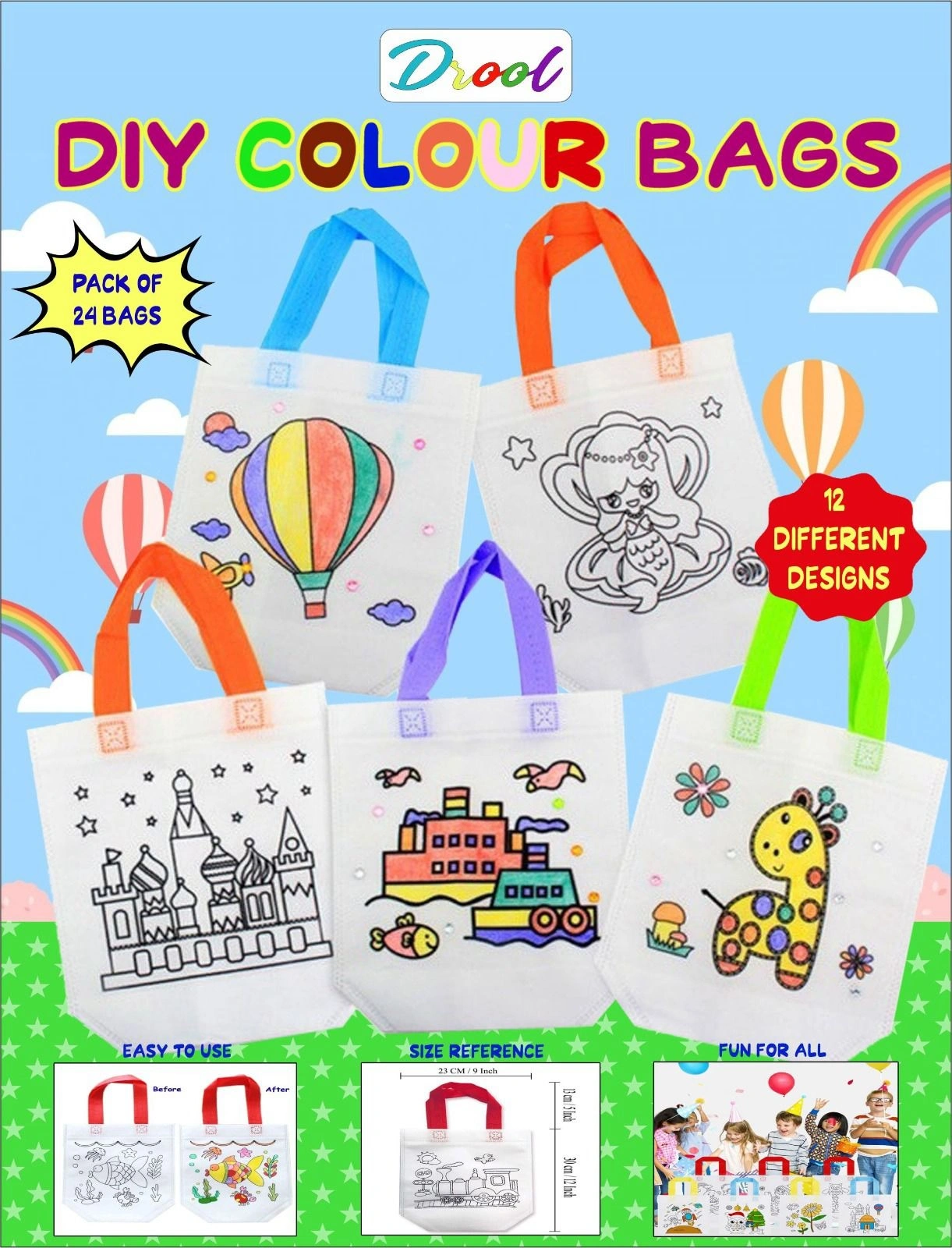 Diy bag coloring kit 12 pcs
