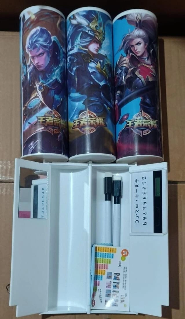 Bottle geometry with calculator and white board