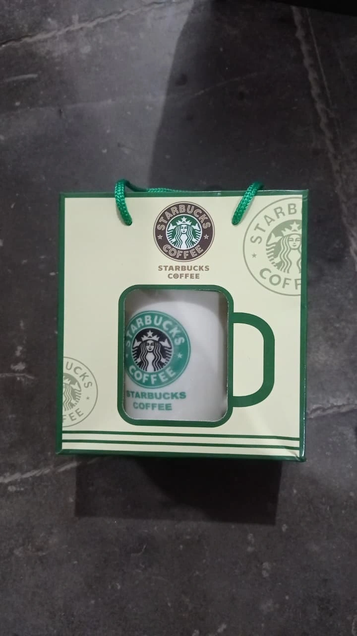Starbucks theke ceramic mug with spoon set in premium box packing